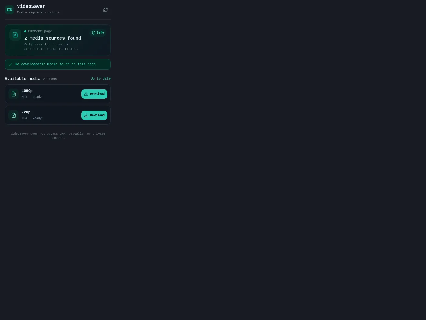 VideoSaver Chrome Tool