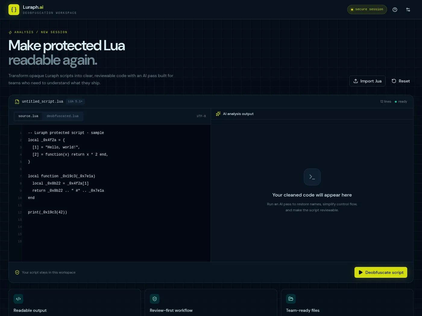 Luraph Deobfuscator AI