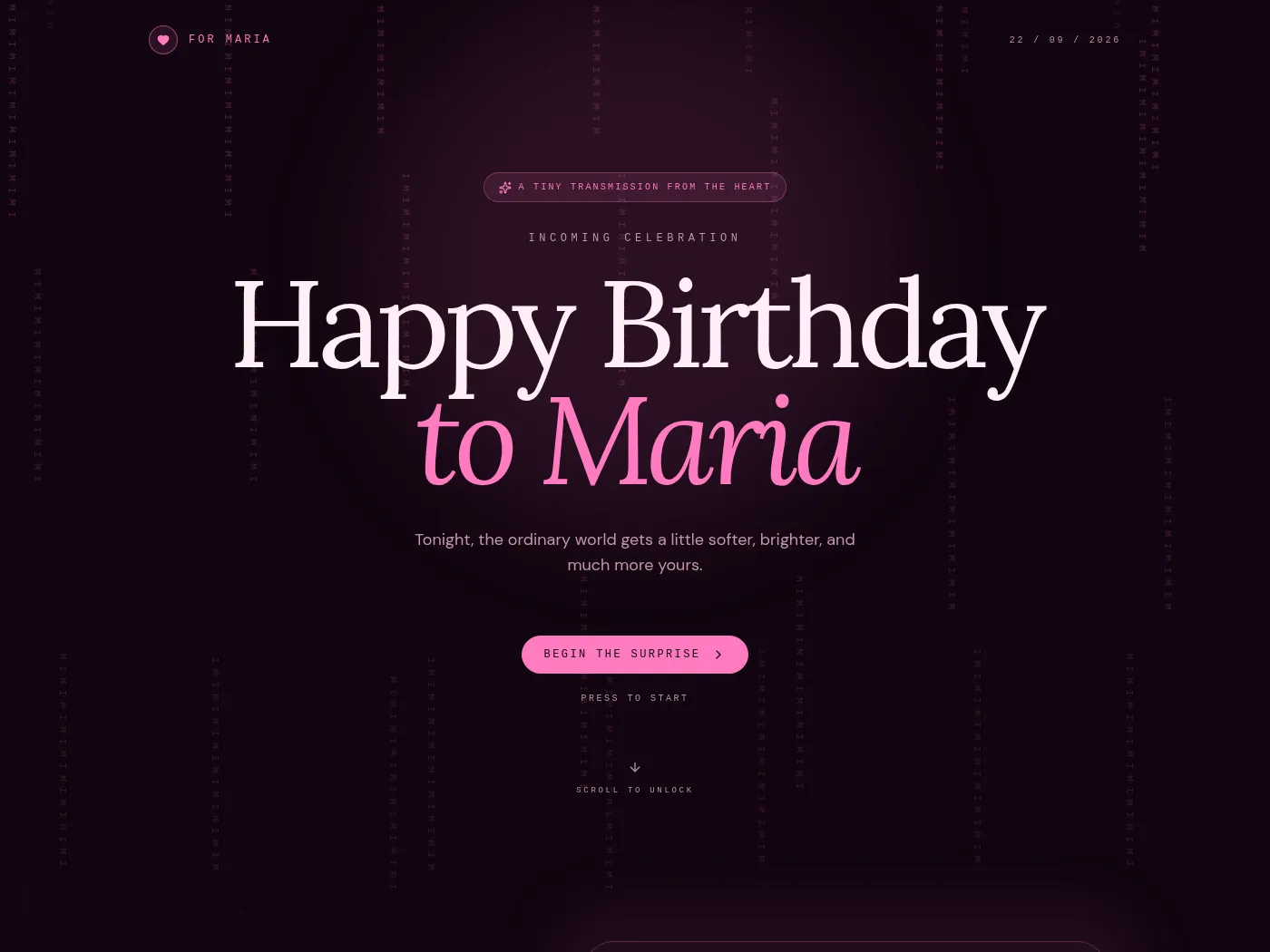 Maria Matrix Birthday