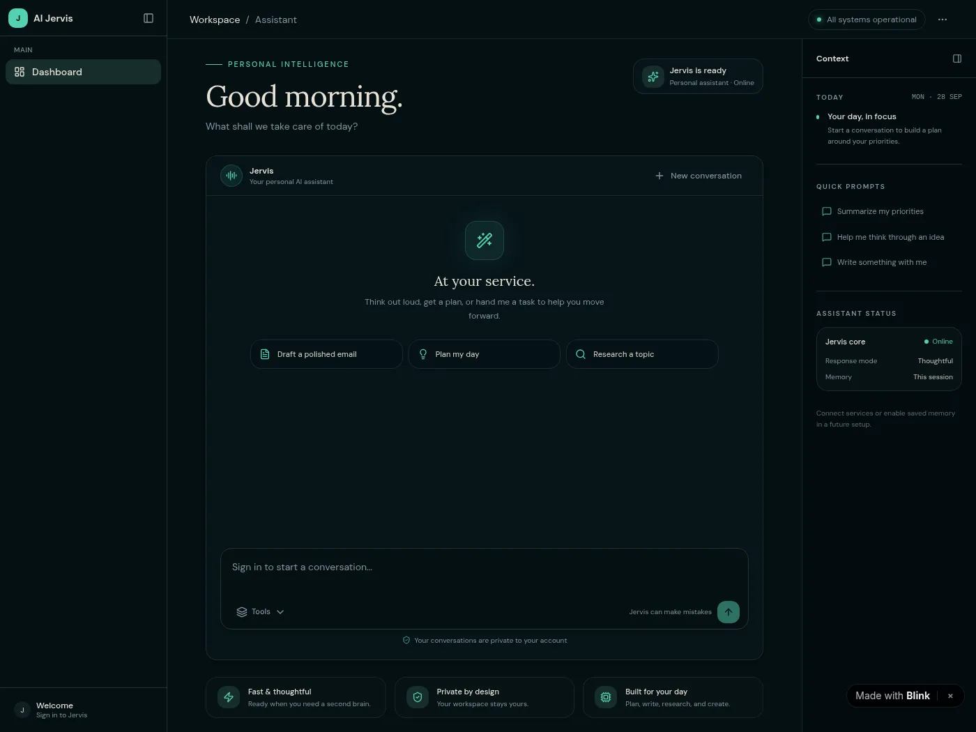 AI Jervis Dashboard