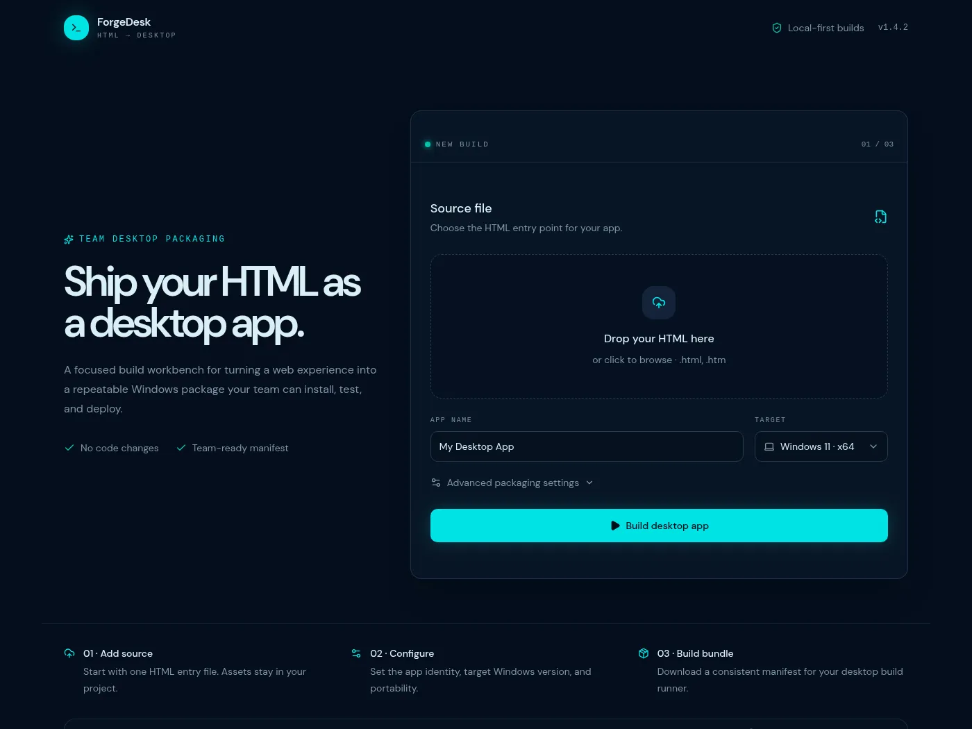 HTML2EXE Desktop Converter
