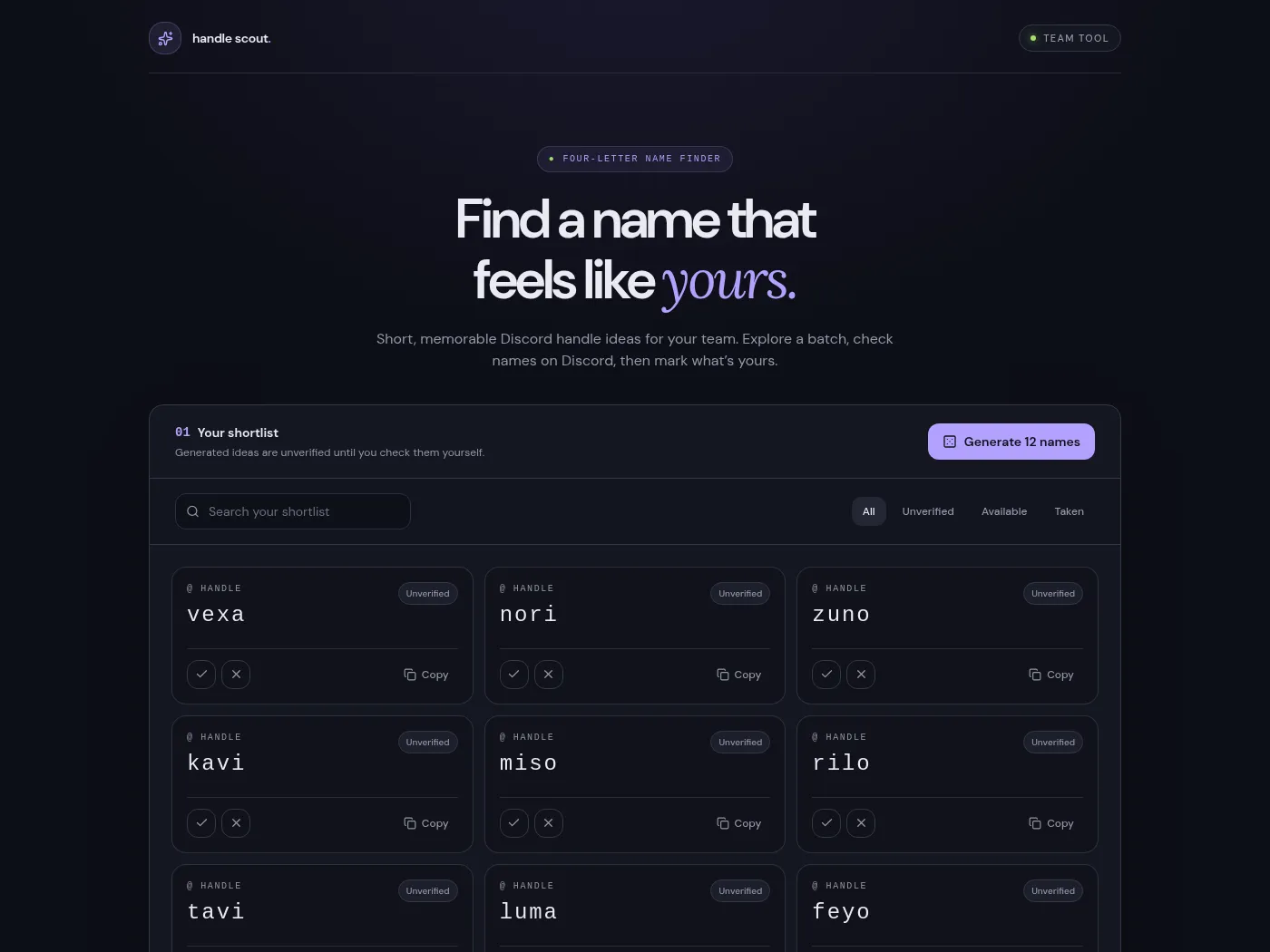 Discord 4-Letter Finder