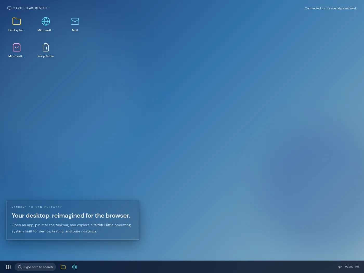 Win10 Web Emulator