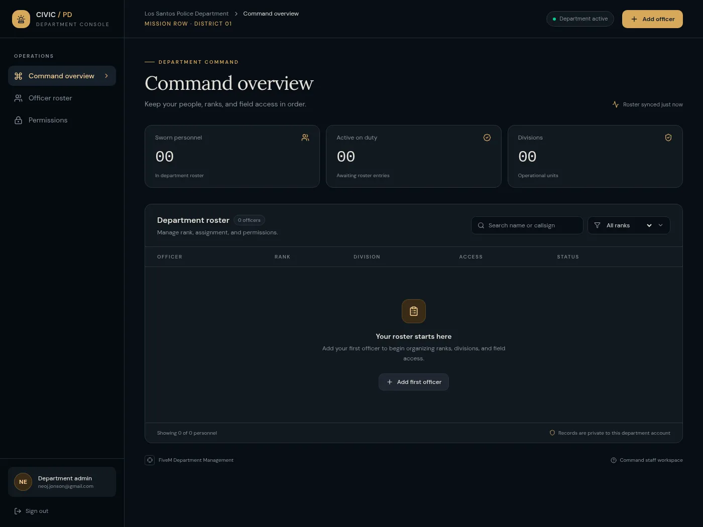 FiveM Police Admin Panel