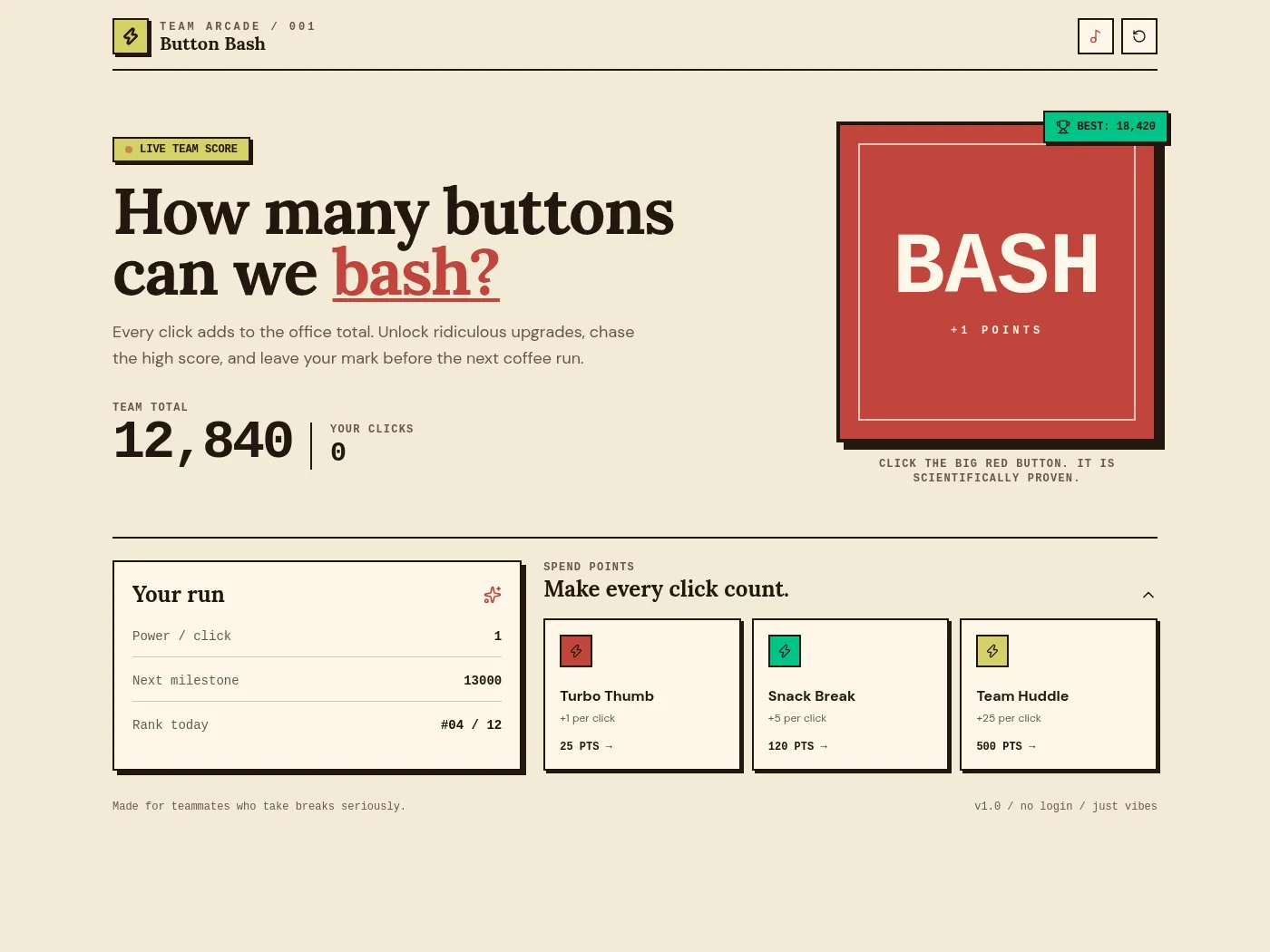 Retro Clicker Game