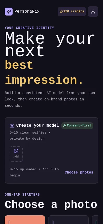 PersonaPix AI Studio