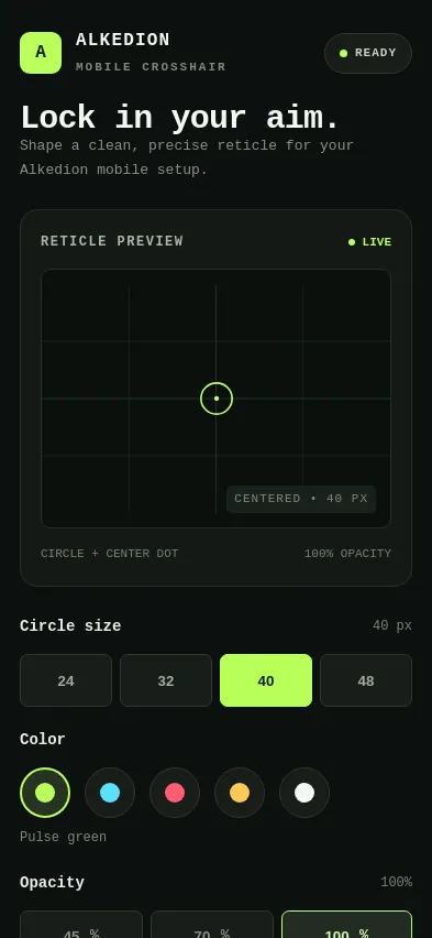 Alkedion Mobile Crosshair