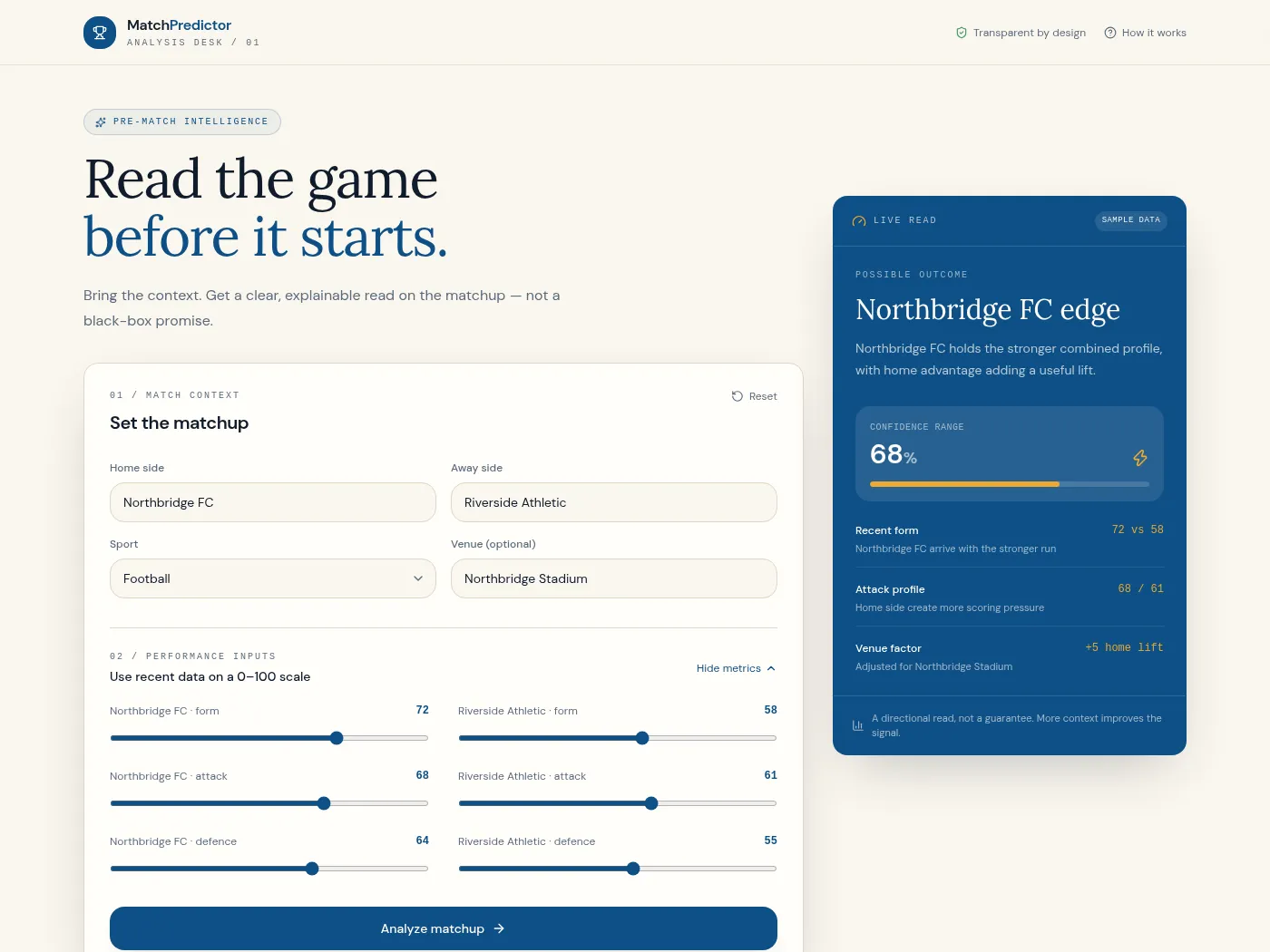 MatchPredictor Web App