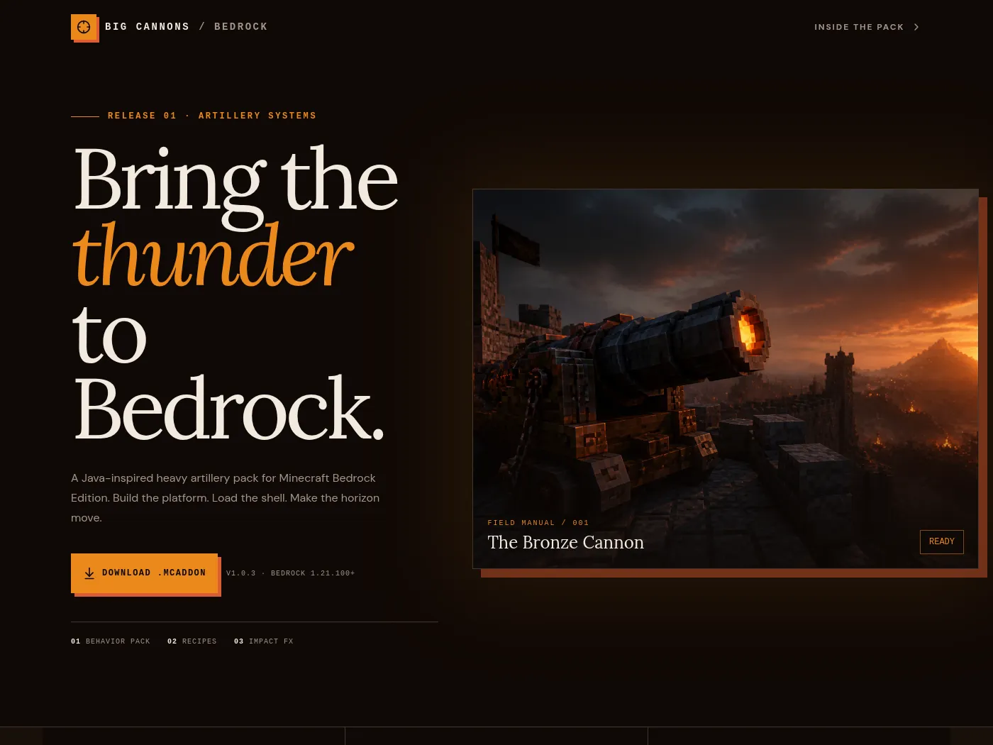 Bedrock Big Cannons Mod