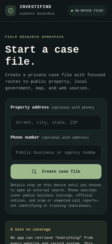InvestiFind Mobile