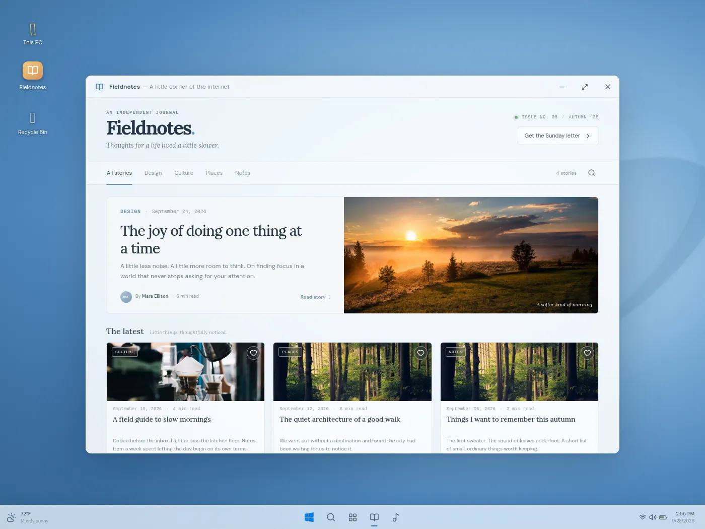 WinBlog OS Experience