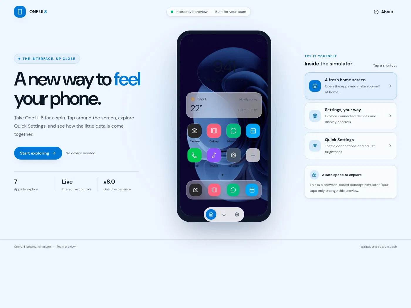 One UI 8 Browser Sim