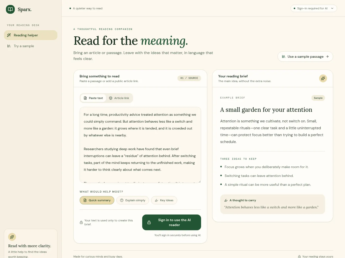 Sparx Reader Helper