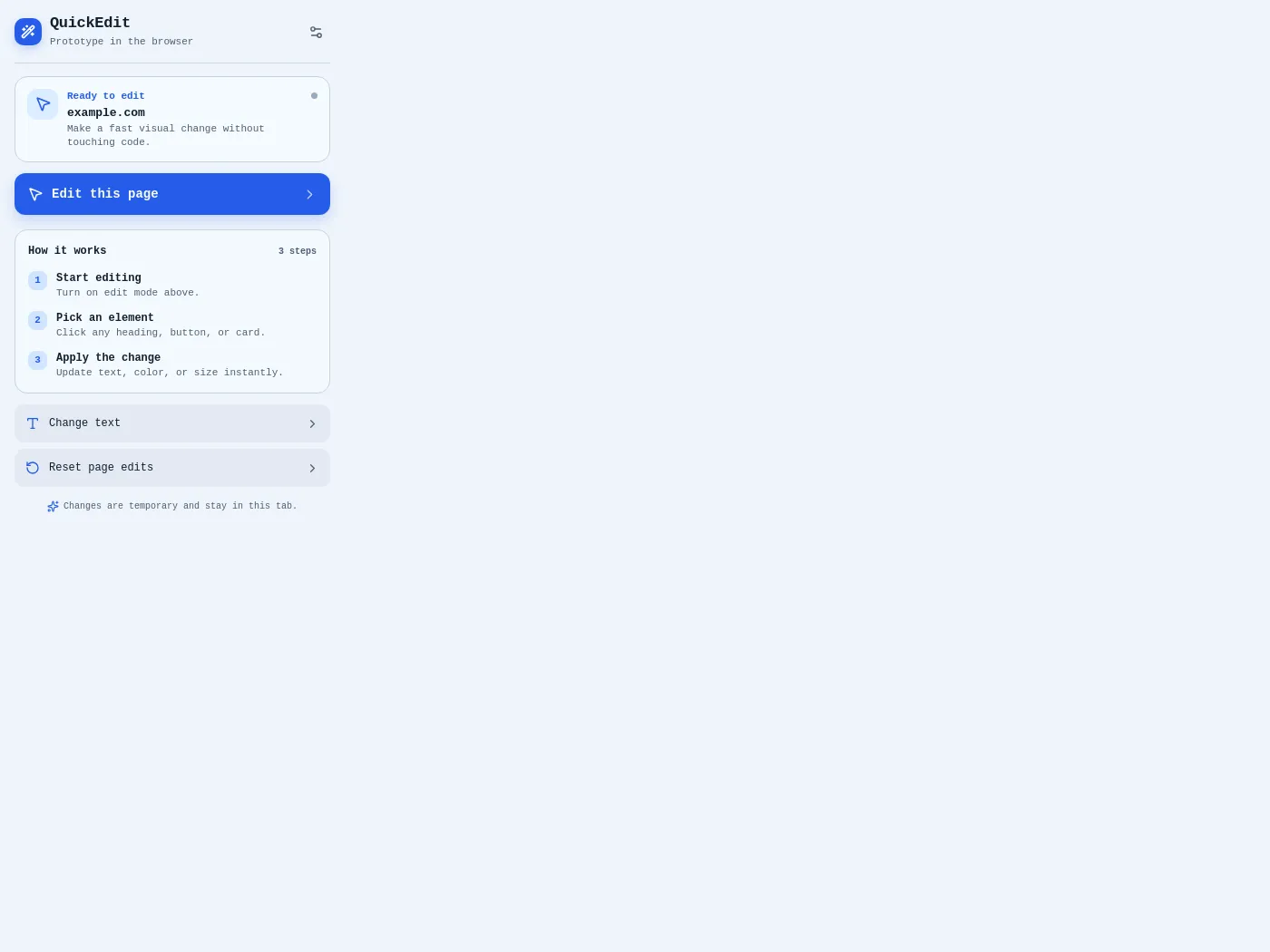 QuickEdit Chrome Tool