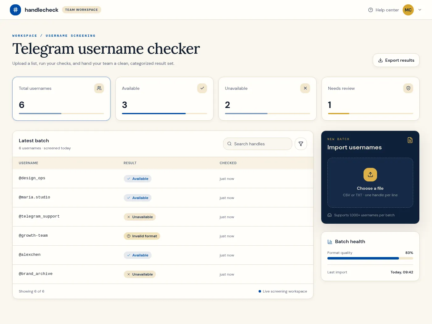 Batch Telegram Checker