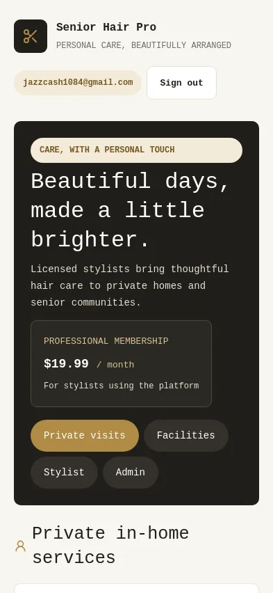 Senior Hair Pro Mobile