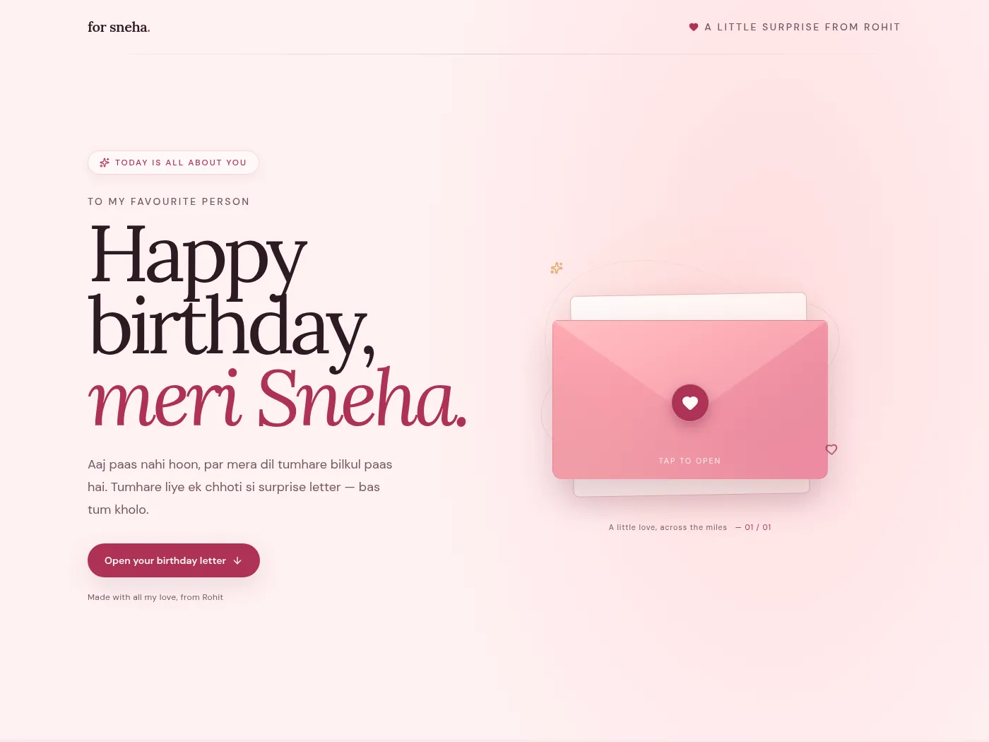 Sneha Birthday Animation