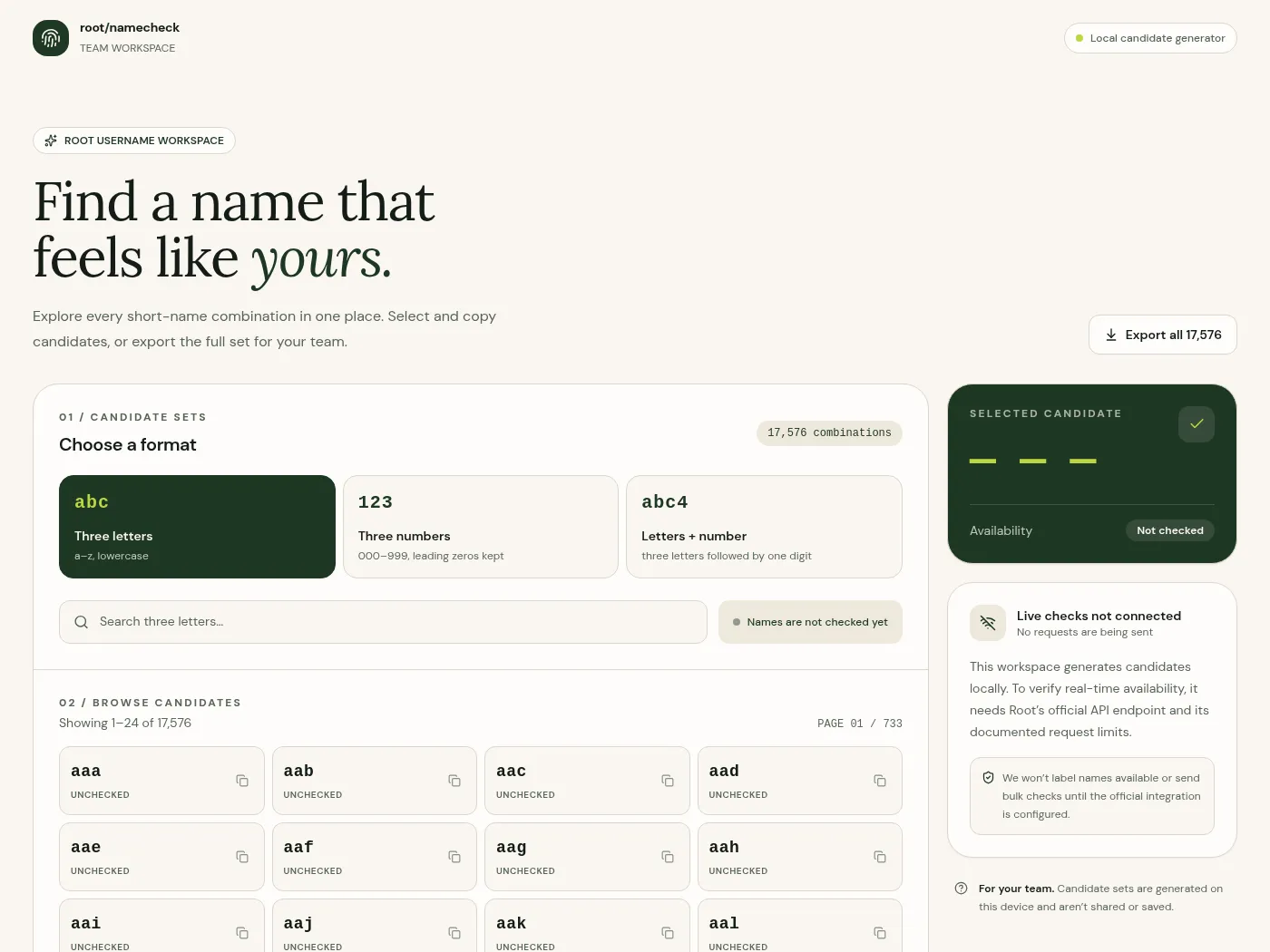 Root Username Checker