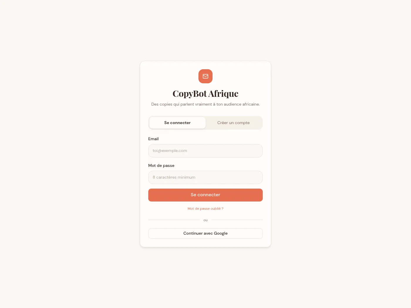 CopyBot Afrique API