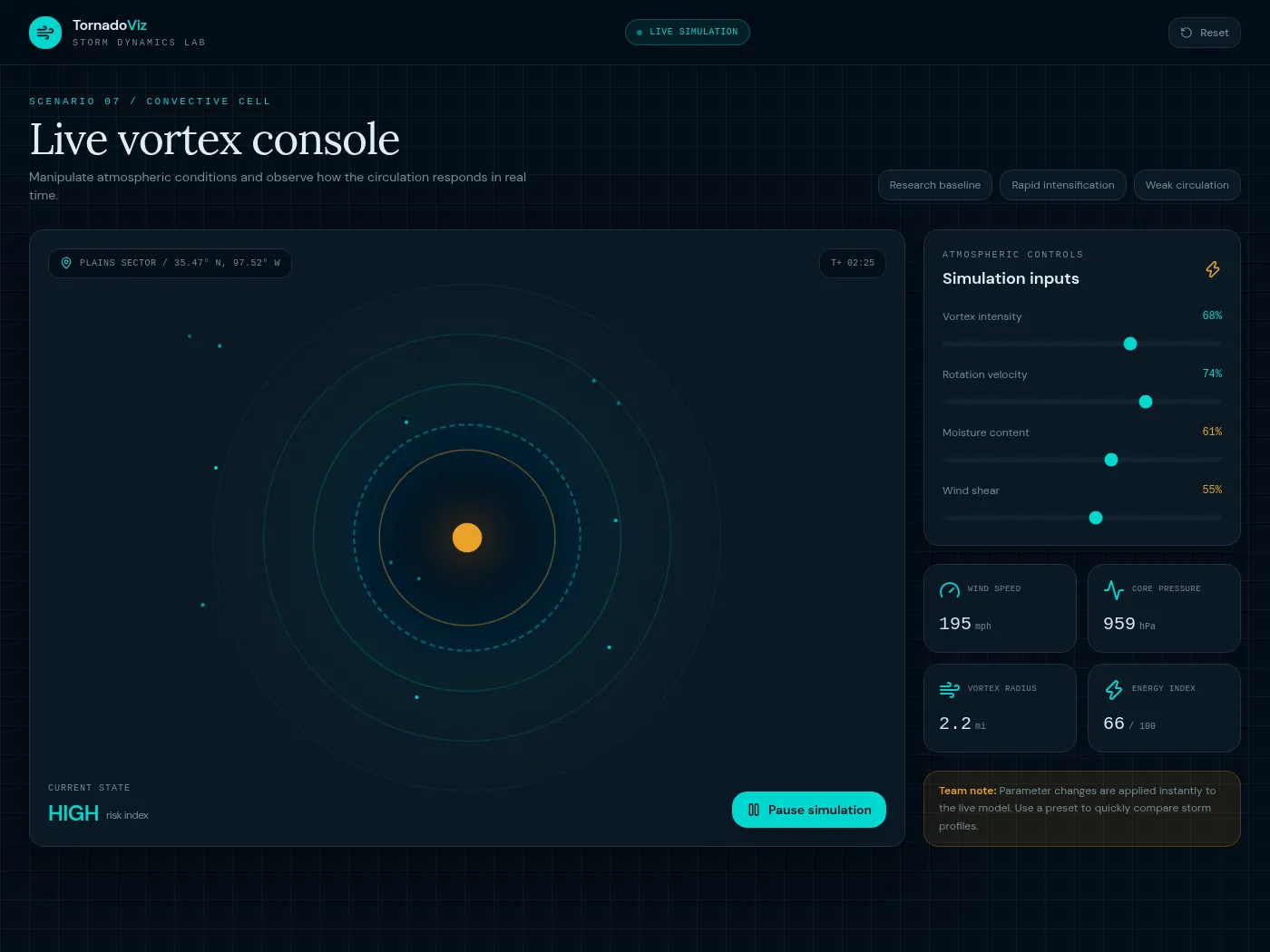 TornadoViz Simulator