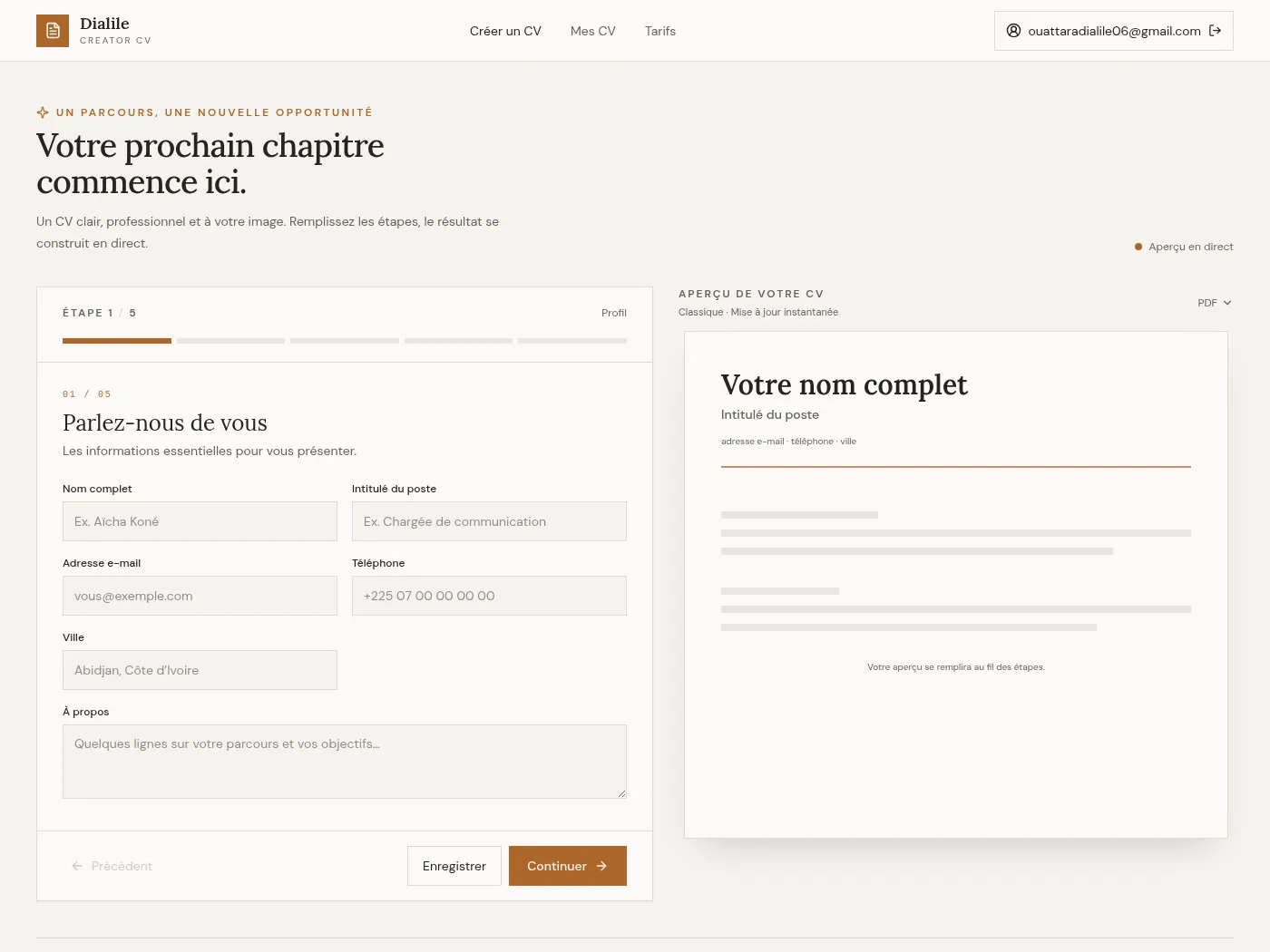 Dialile Creator CV