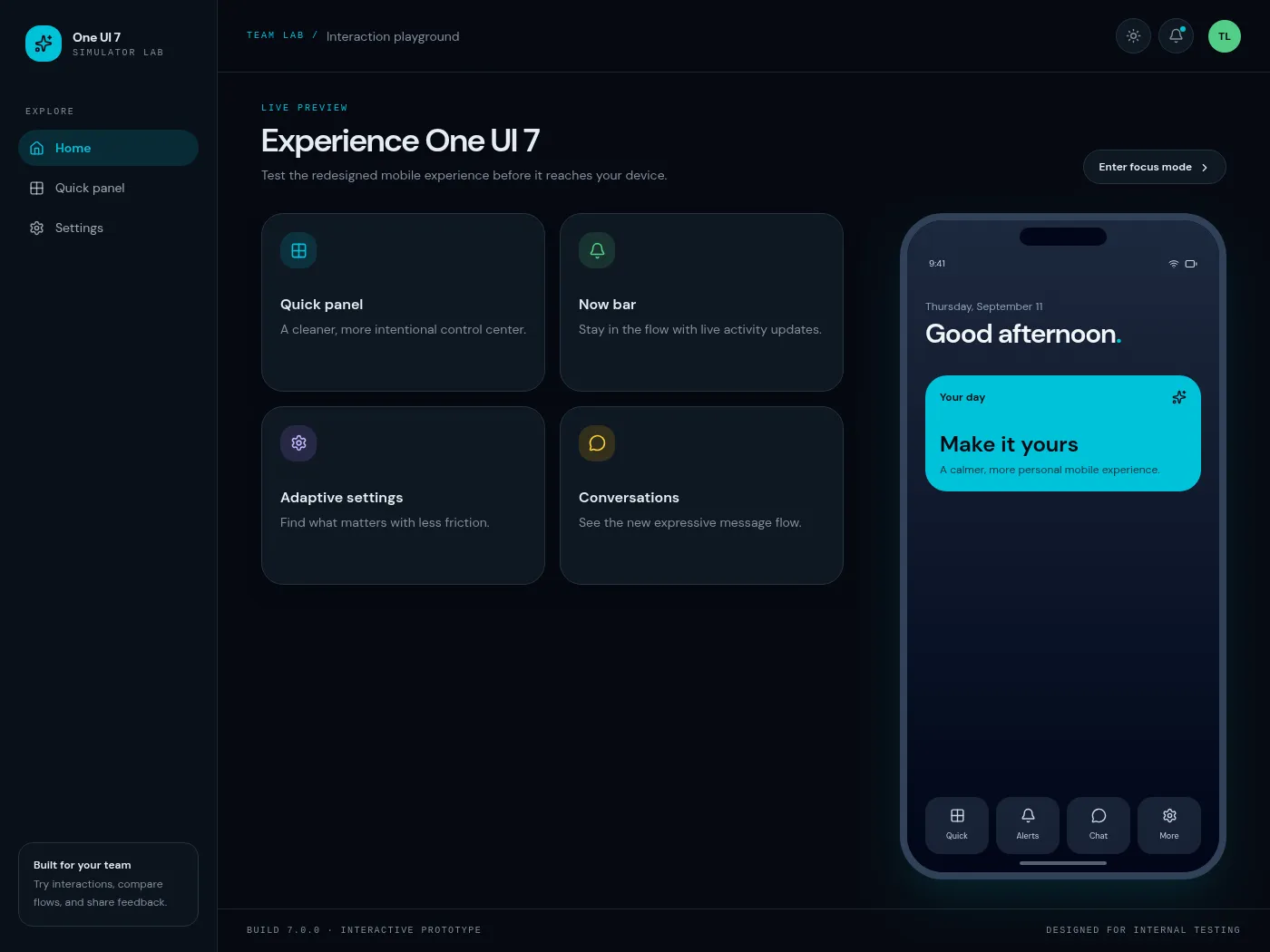 One UI 7 Simulator