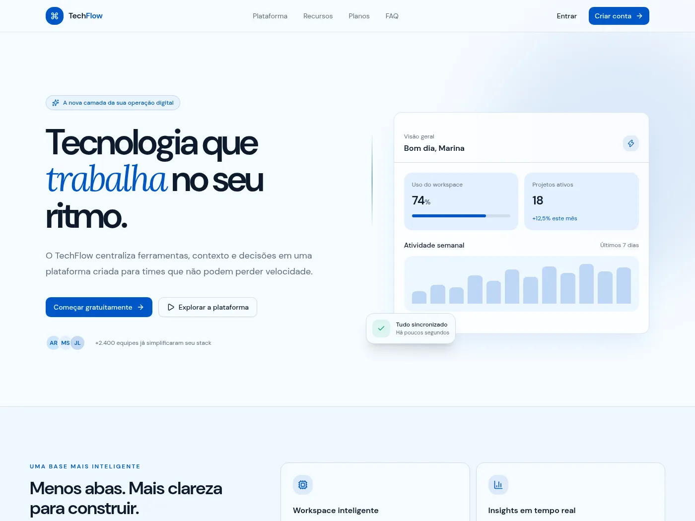 TechFlow Modern Platform