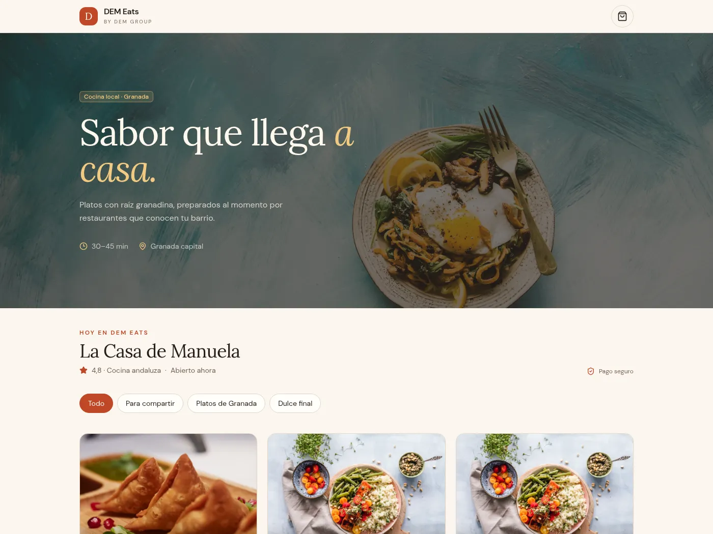 DEM Eats Ordering Platform