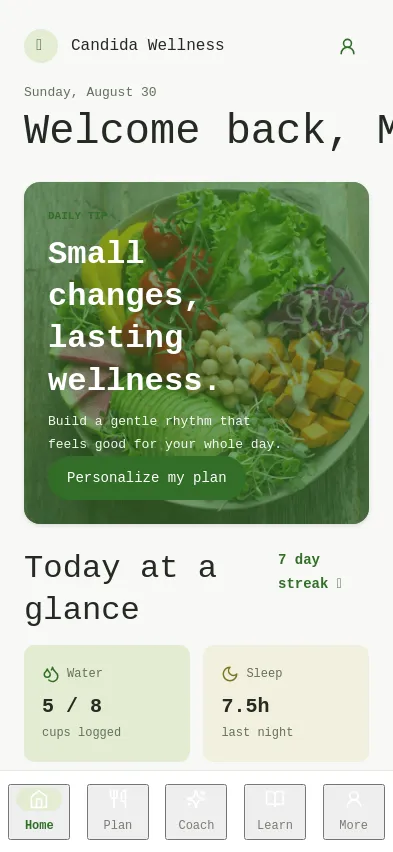 Candida Wellness App