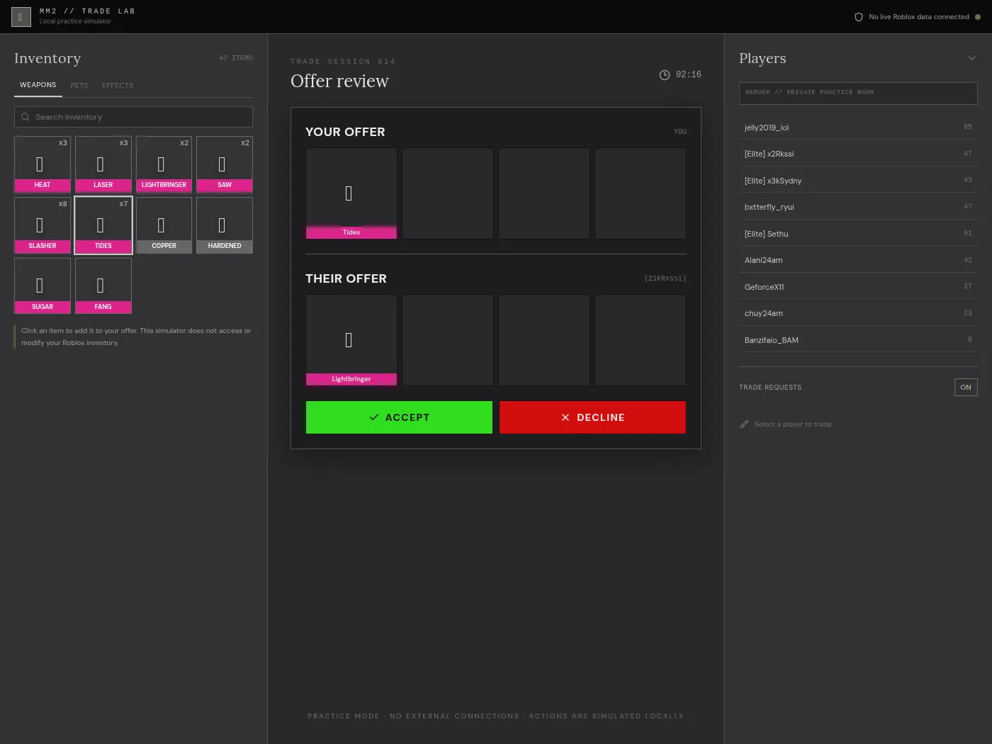 MM2 Trade Simulator