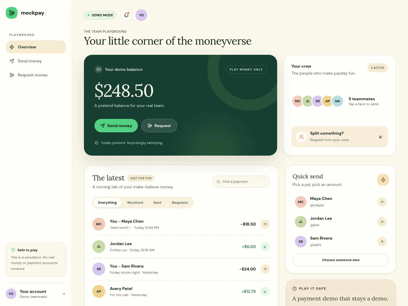 MockPay Playground