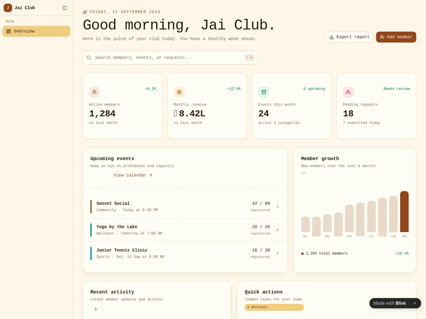 Jai Club Admin Portal