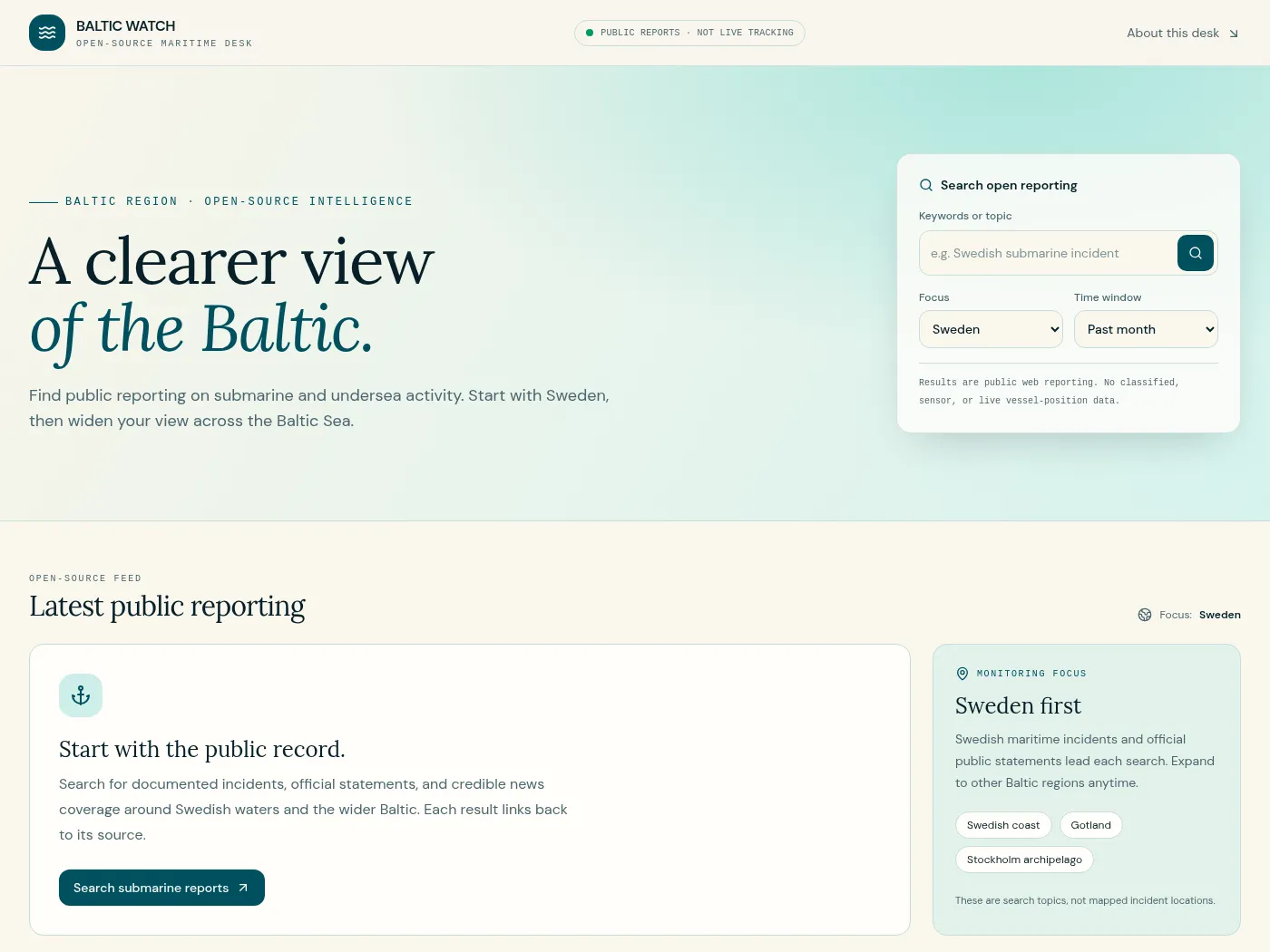Baltic Submarine Tracker