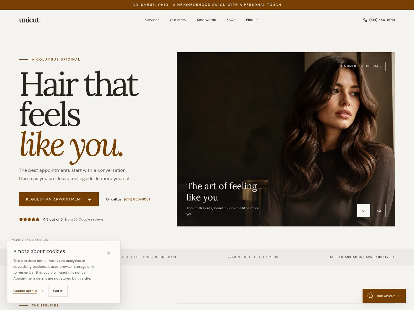 Unicut Luxe Web Experience