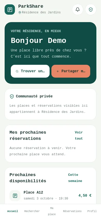 ParkShare Mobile Prototype