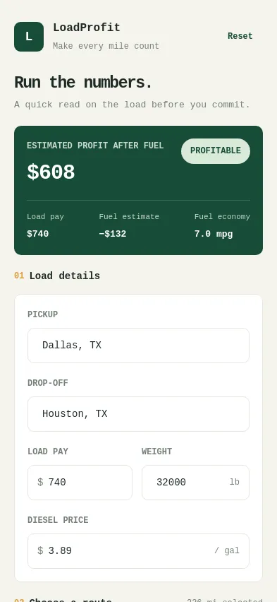 LoadProfit Mobile
