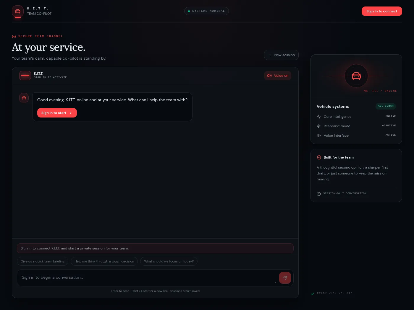 KITT AI Interface