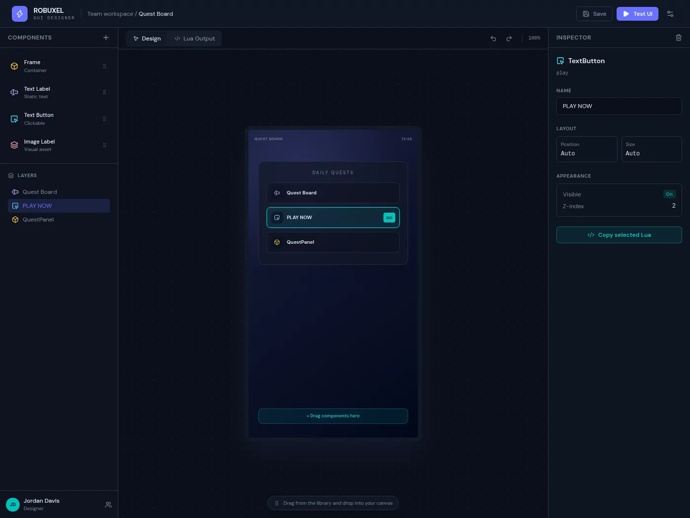 Roblox GUI Designer
