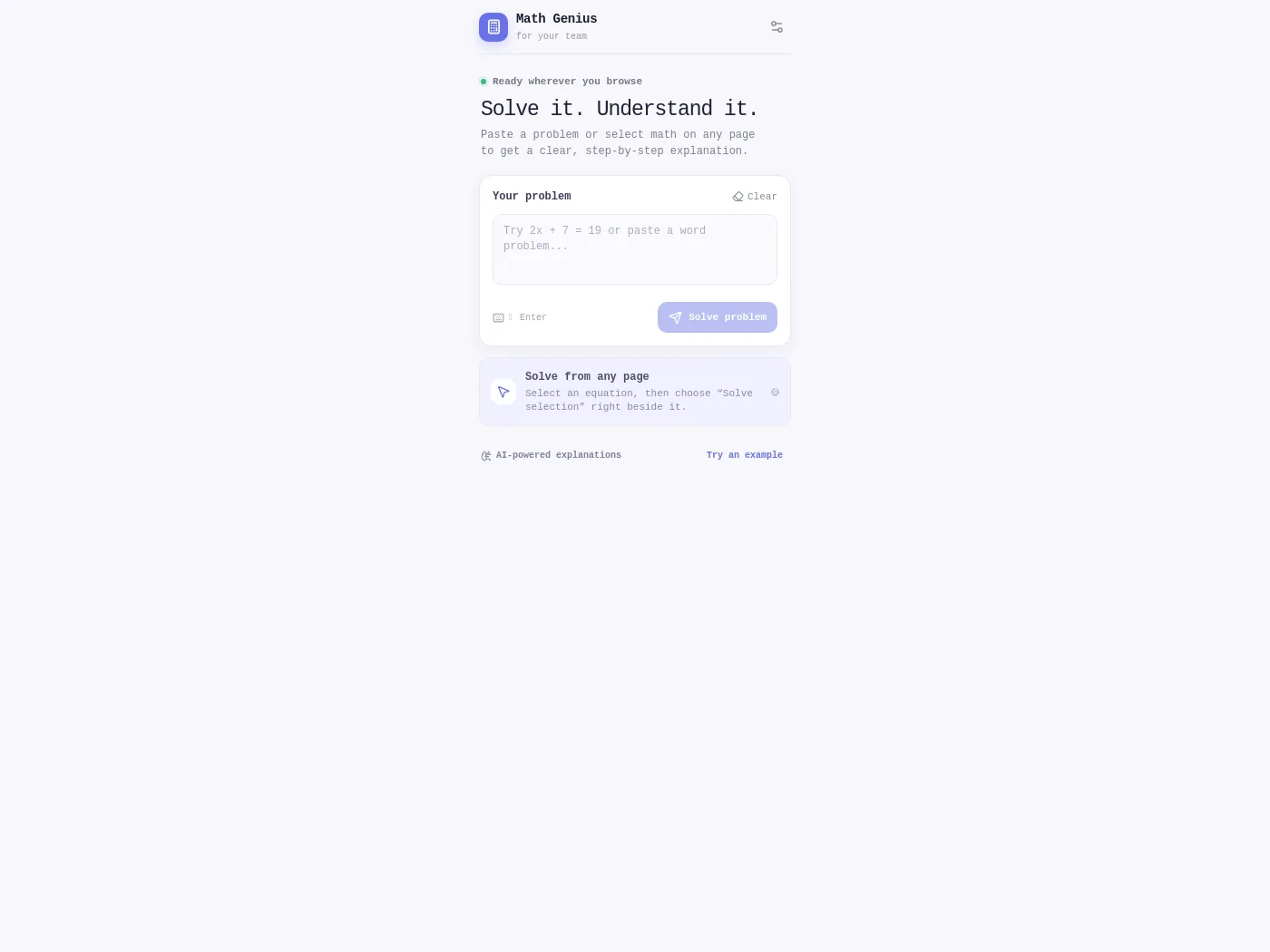 Math Genius Extension