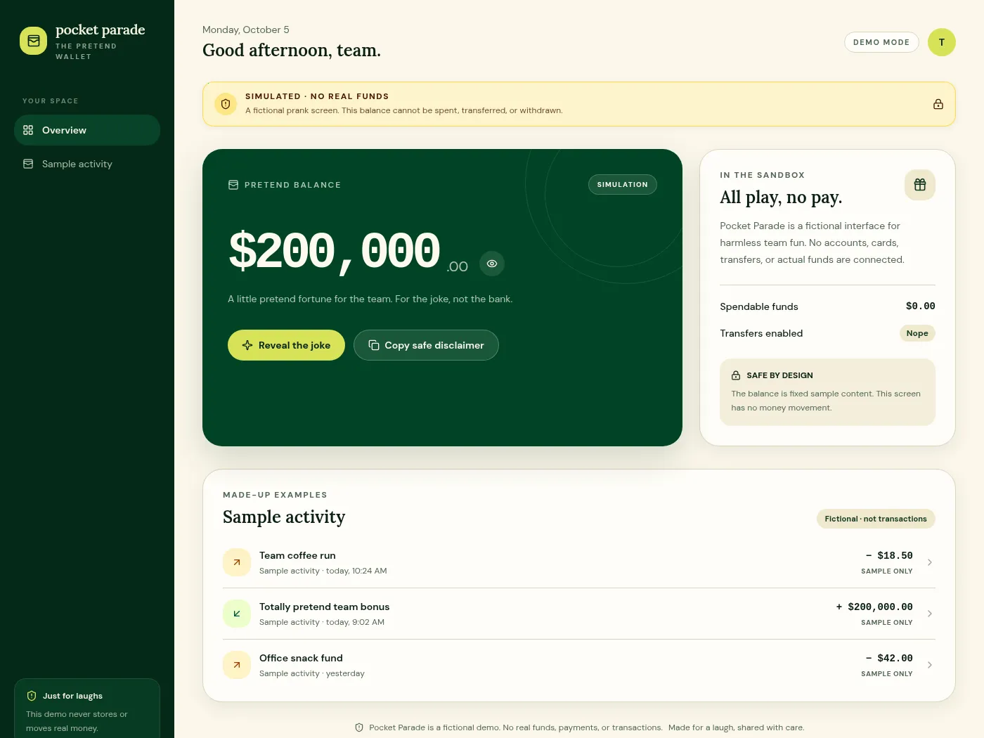 Prank Wallet Simulator