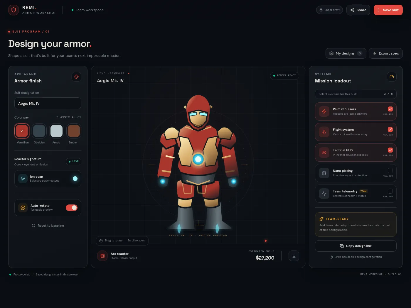 Iron Suit Designer