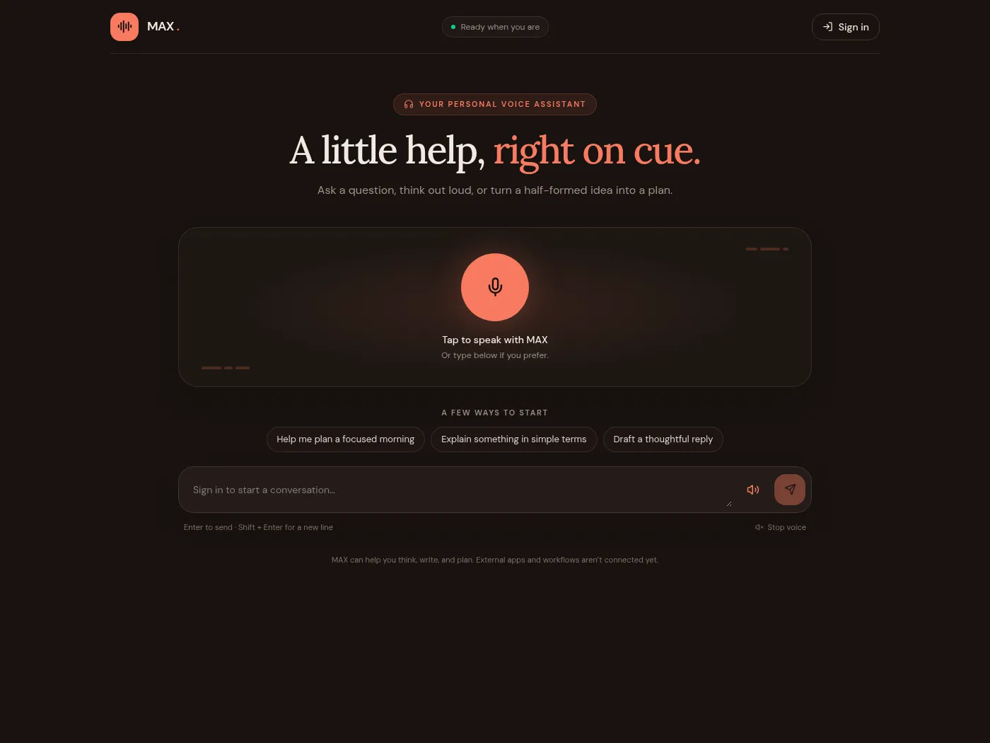 MAX Voice Assistant