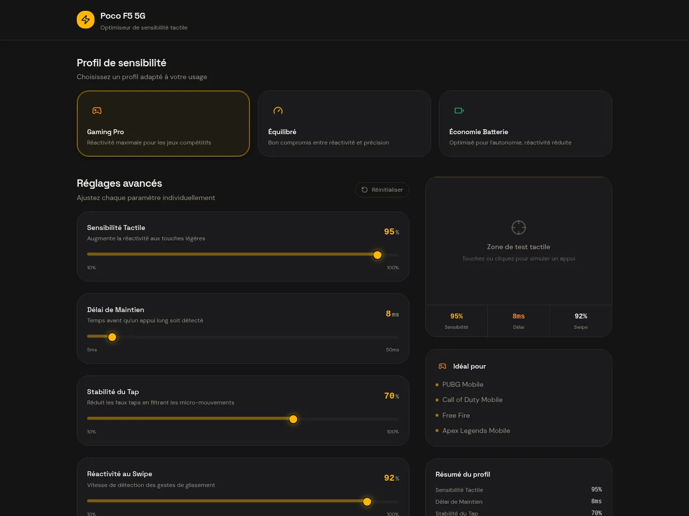 Poco F5 5G Sensitivity Tool