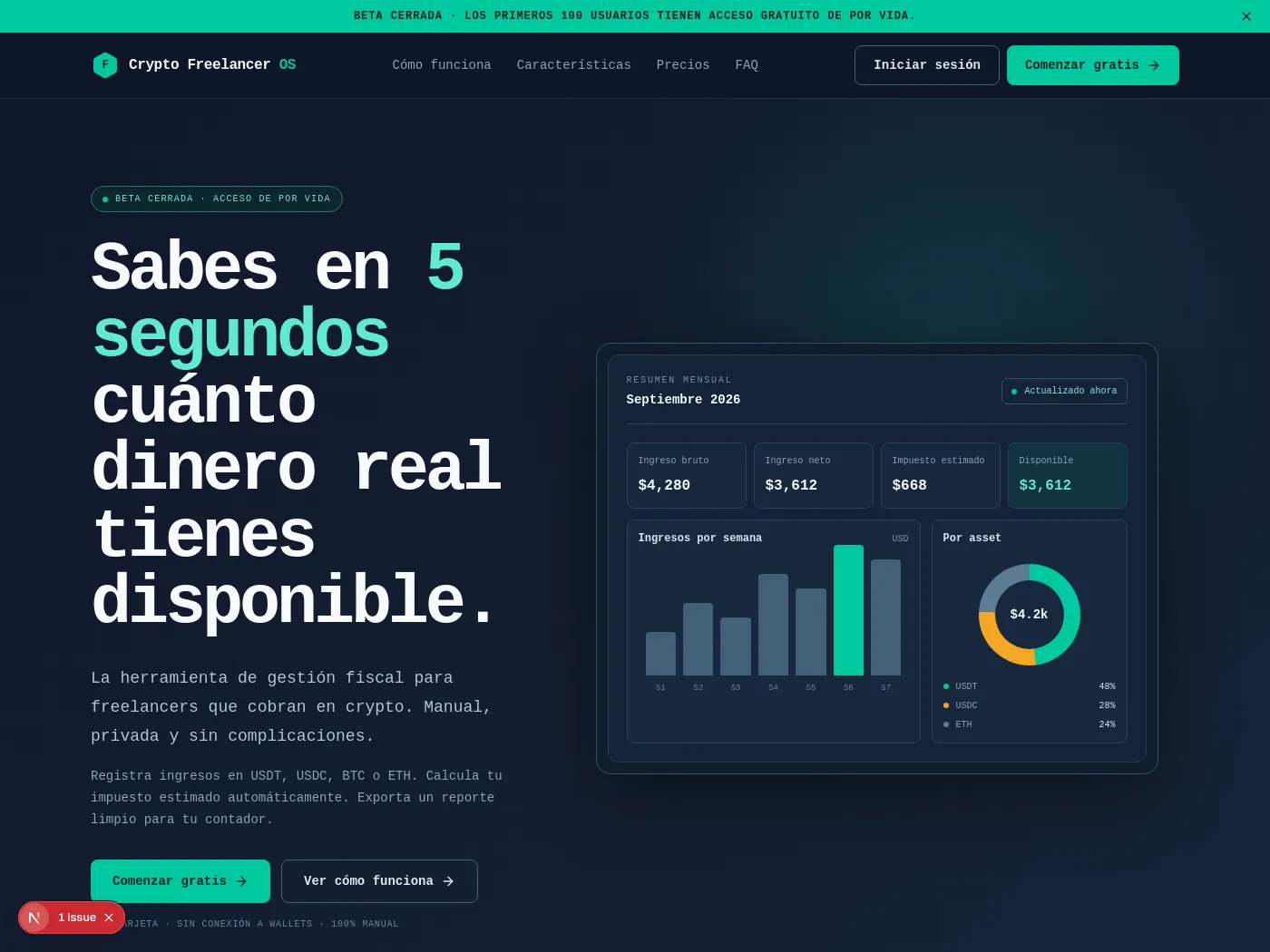 Crypto Freelancer OS Landing