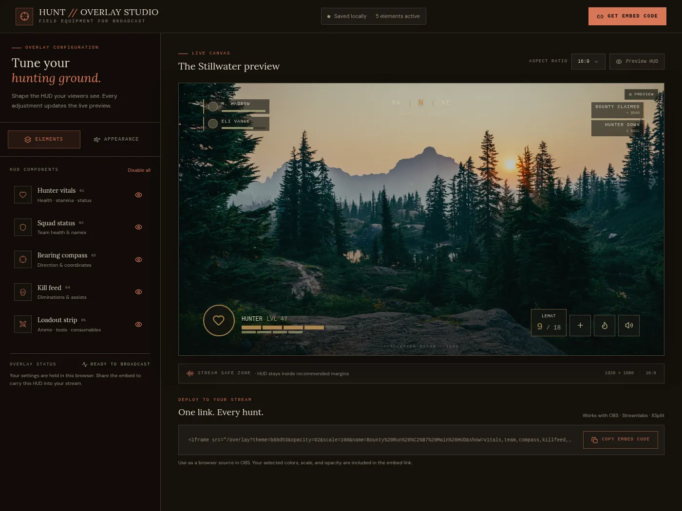 Hunt Overlay Studio