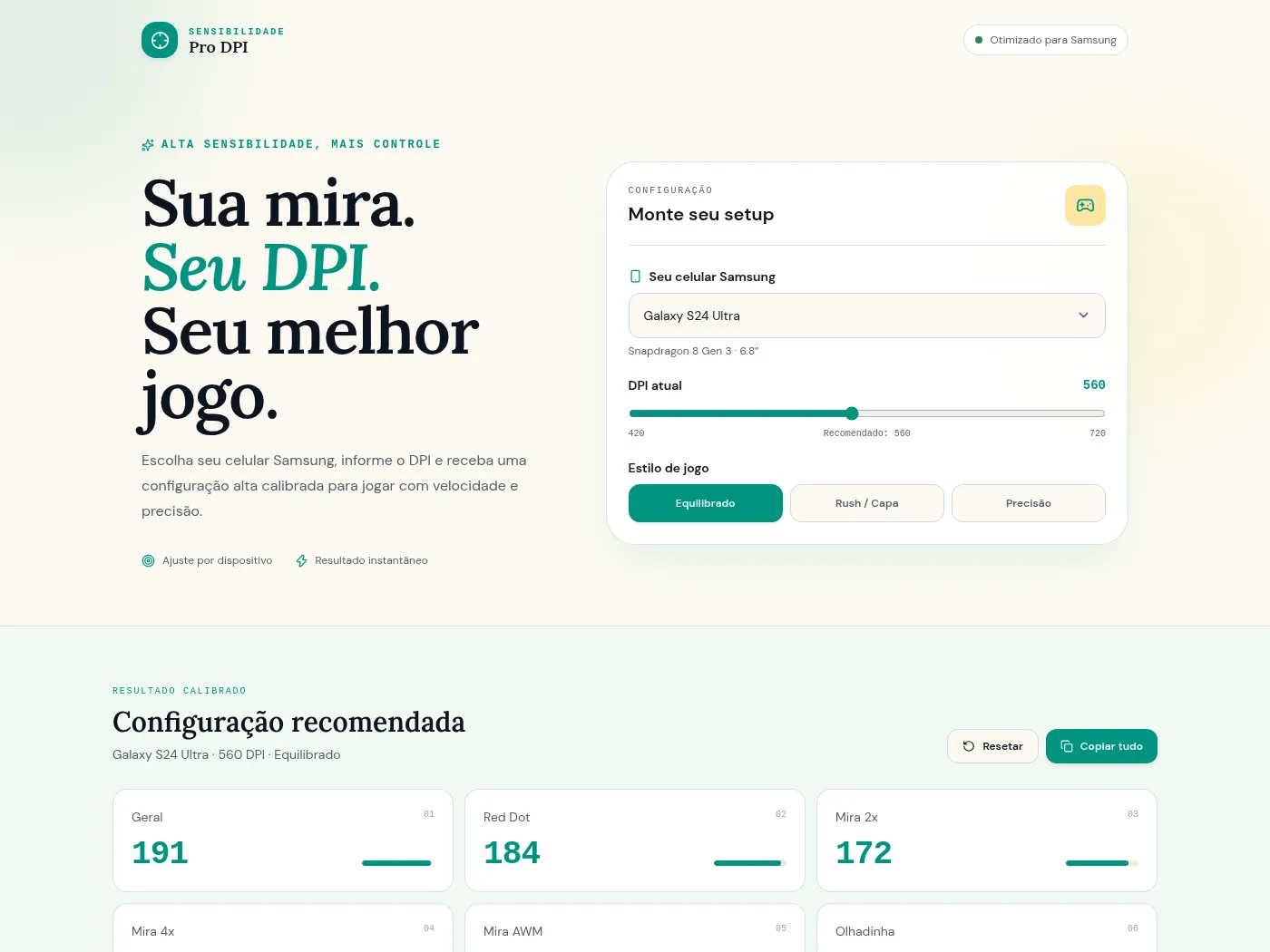 Sensibilidade Pro DPI