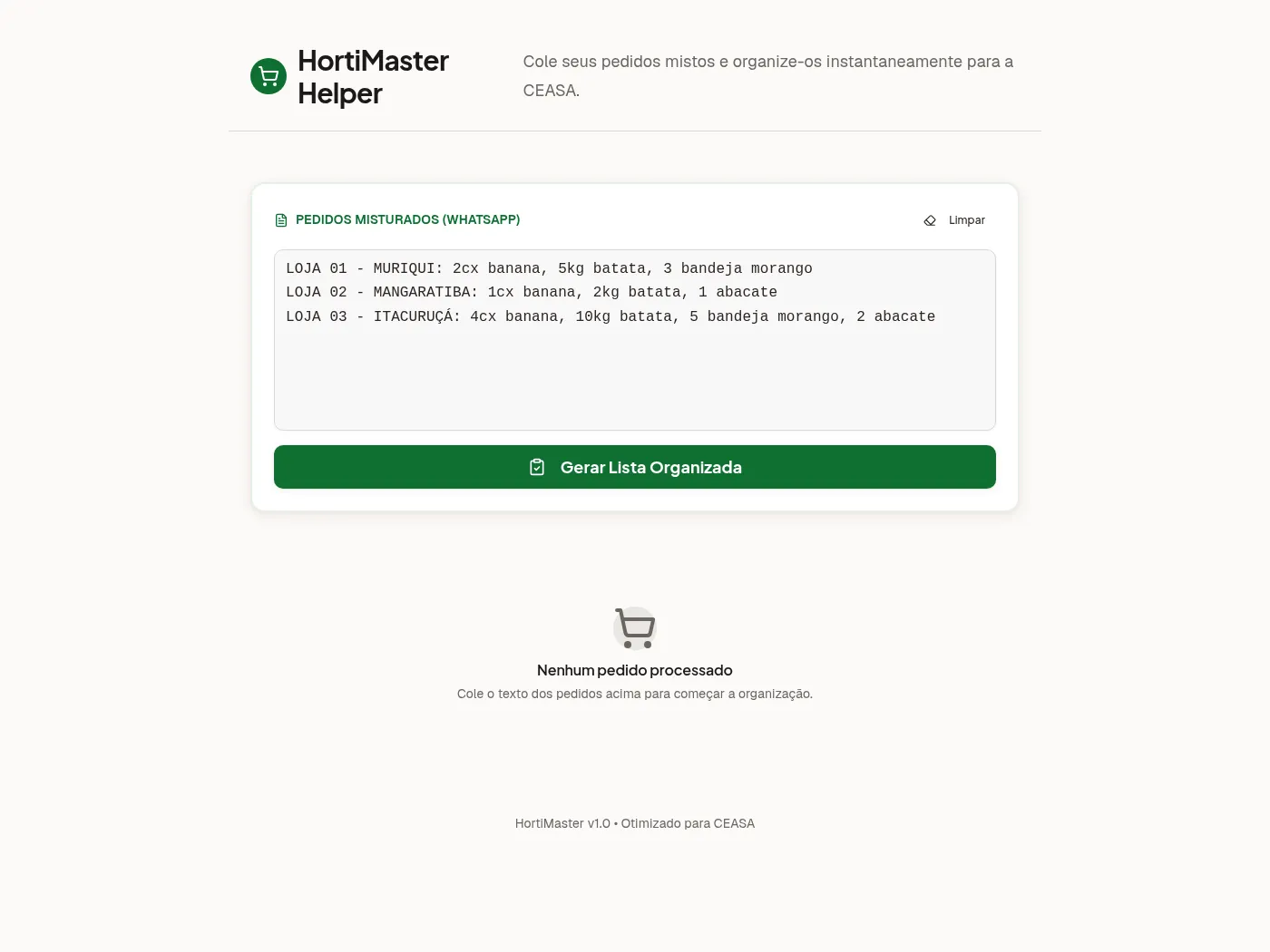 HortiMaster Shopping Helper