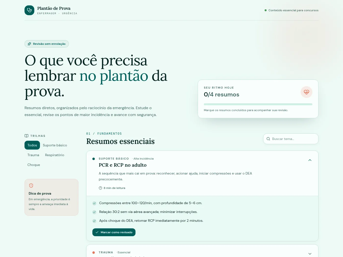Resumo Enfermagem Urgência