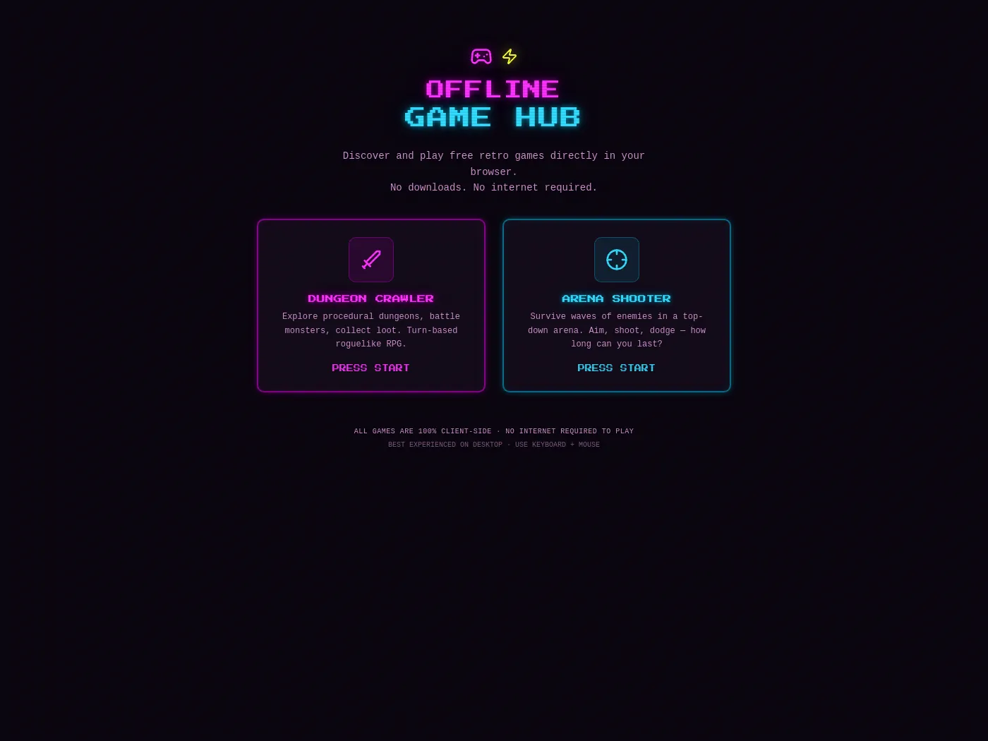 Offline Game Hub