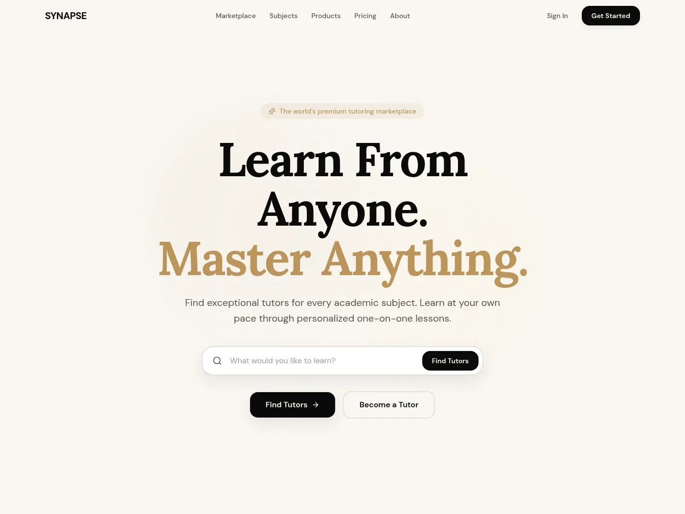 Synapse Tutoring Marketplace